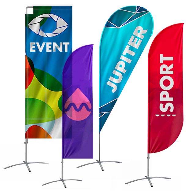Bandiere pubblicitarie personalizzate con stampa - multigrafica.net